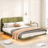 Ivy Bronx , Full Size, Modern, Floating Bed, Remote - Controlled Led , Pu Leather Design ...